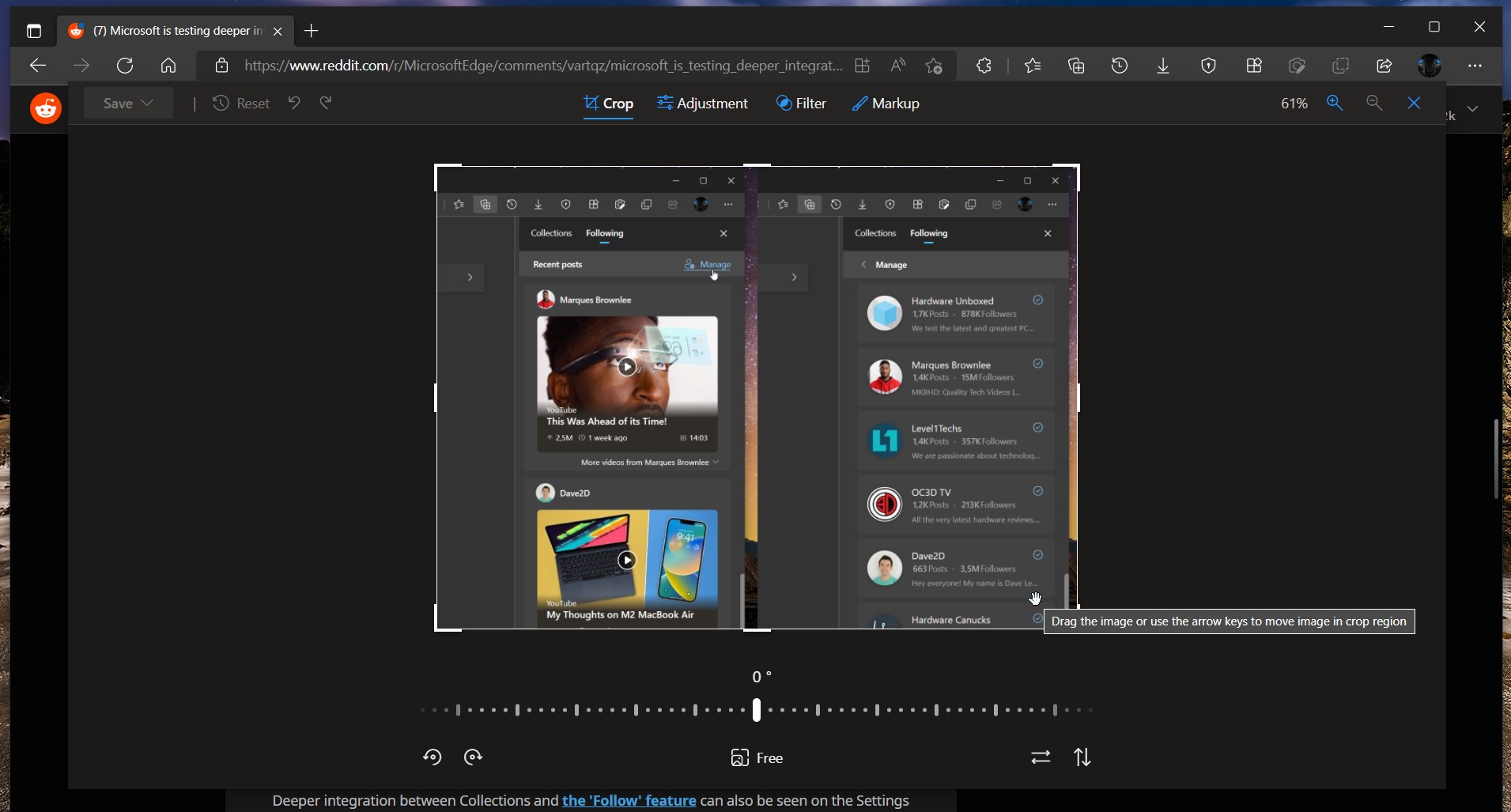 Éditer ses images directement dans Microsoft Edge, c'est pour bientôt