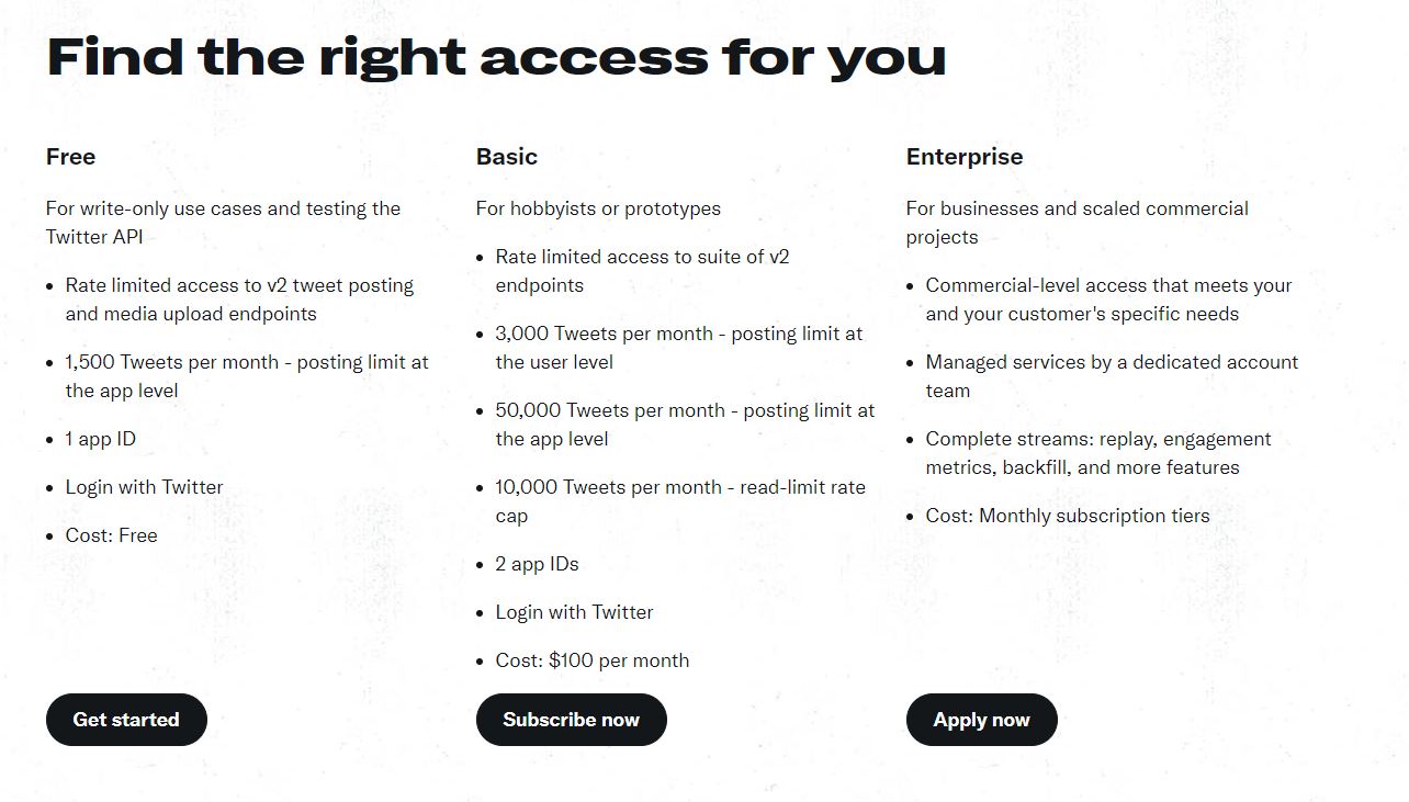 Twitter détaille les nouveaux prix de son API et ça ne va pas faire des ...