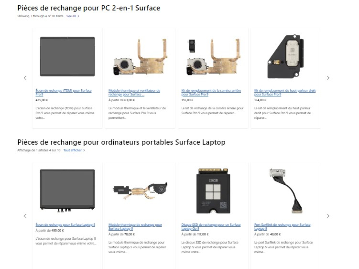 Bonne nouvelle, Microsoft vend des pièces de rechange pour ses ...